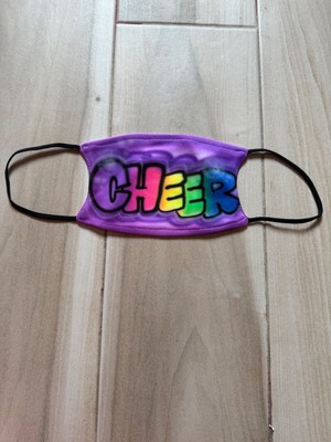 Airbrushed cheer multi color face mask for girls | eBay