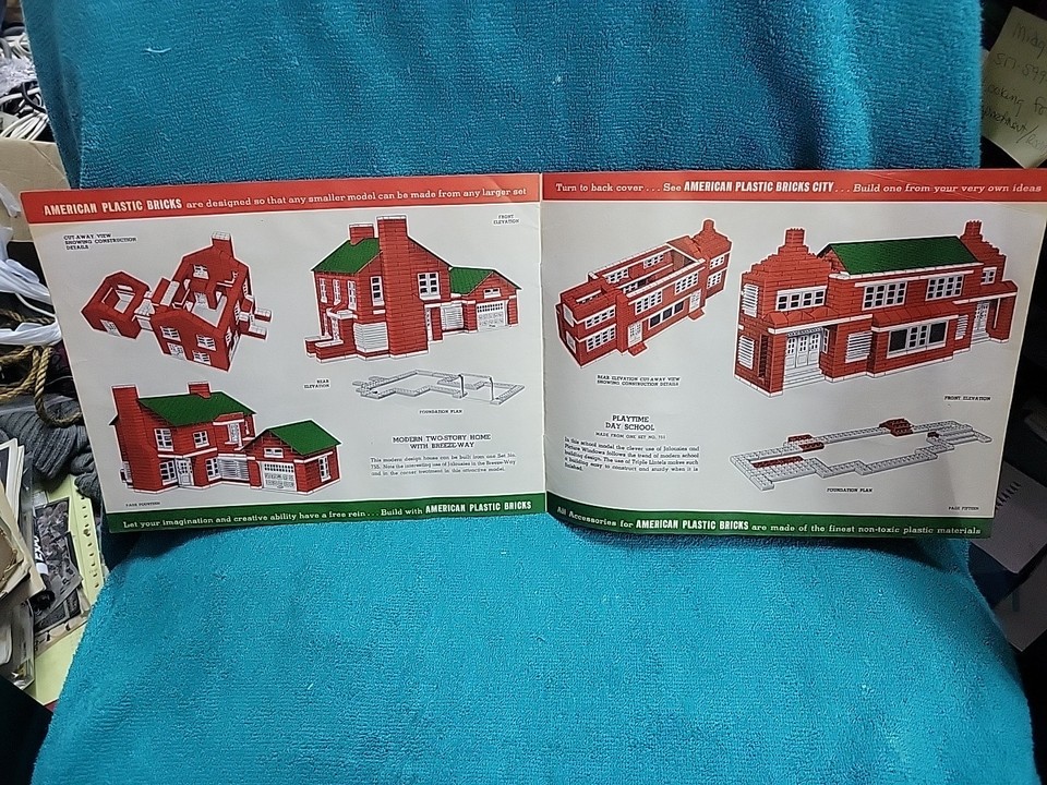 1953 Elgo American Plastic Bricks Toy Building Set 705? 6 Pounds & Book ...