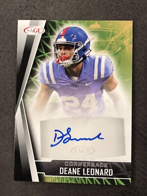 DEANE LEONARD 2022 Sage Football High Series Autograph AUTO Chargers ...