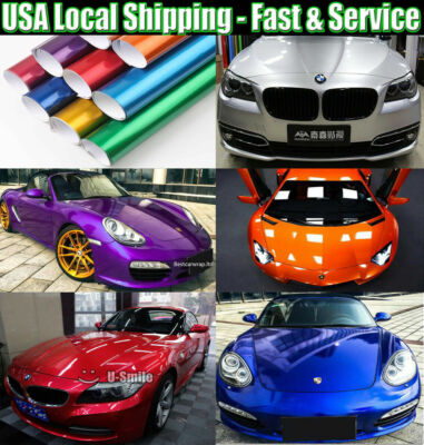 Candy Metallic high Gloss Vinyl Car Wrap Sticker Decal For Hood Roof ...