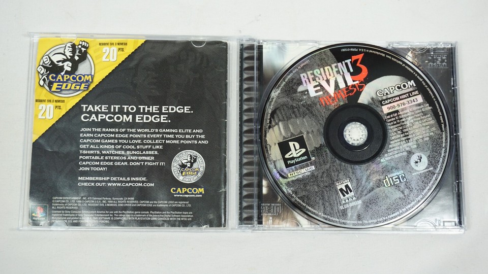 Resident Evil 3 PS1 CIB Nemesis Sony PlayStation 1 1999 Complete with ...