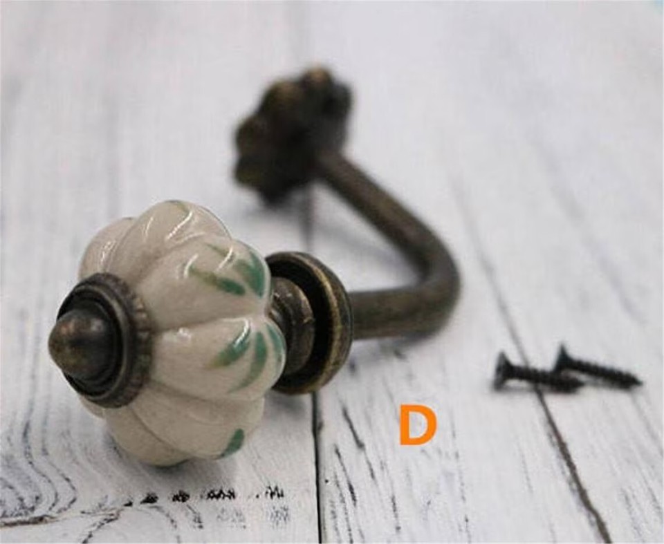 Curtain Tie Backs Hook Decorative Ceramic Pumpkin Wall Hook Coat Hook ...