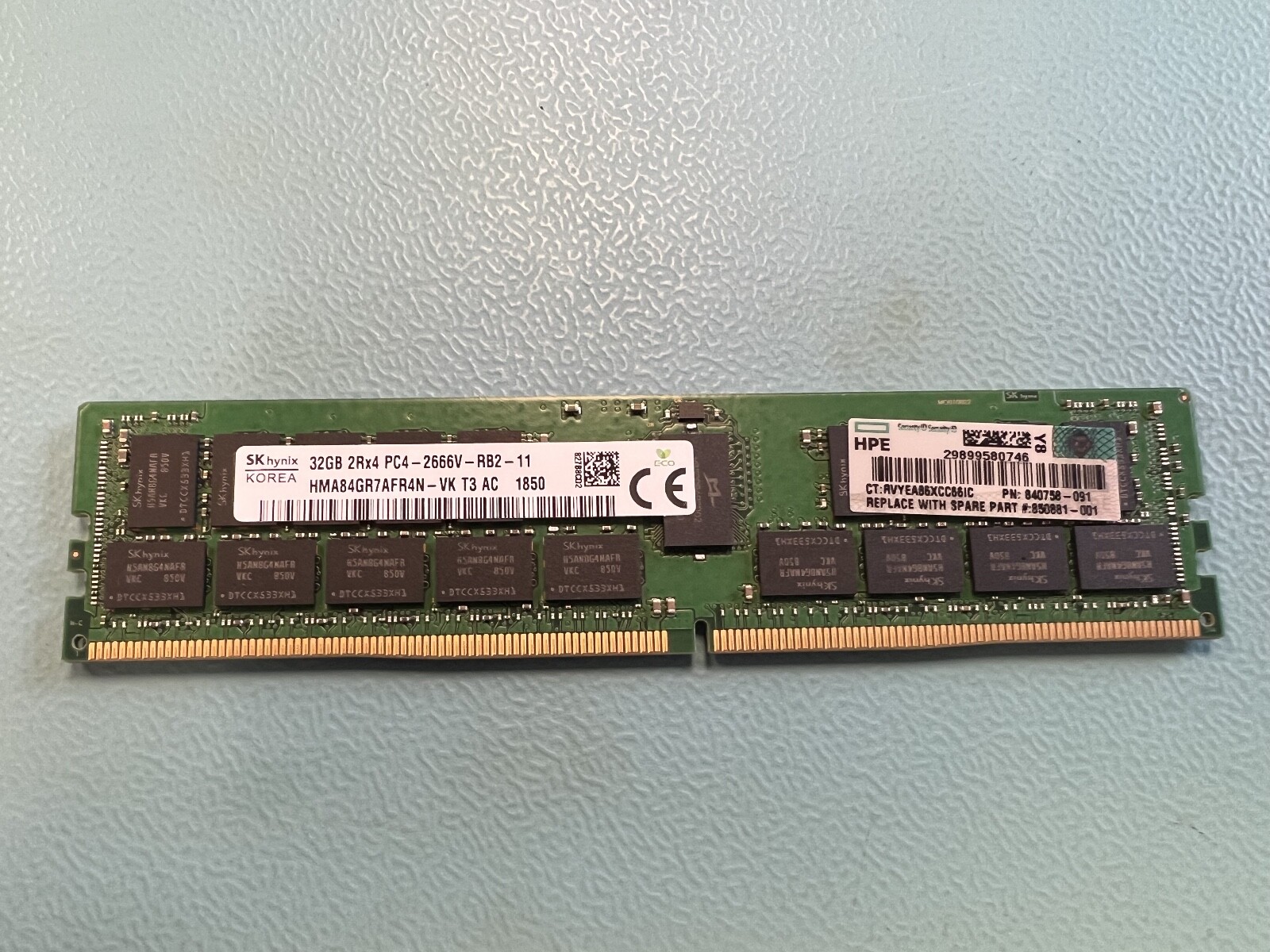 LOT OF 2 HP:840758-091 HPE:850881-001 32GB PC4-2666V DDR4 SERVER RAM ...
