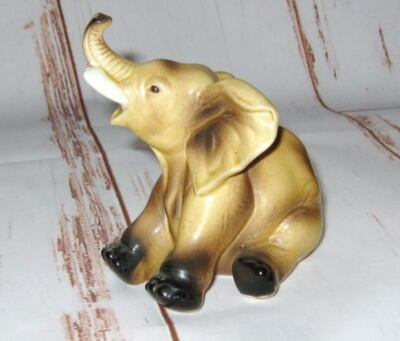 VINTAGE LEFTON TAN ELEPHANT FIGURINE TRUNK UP MADE IN JAPAN H6980 | eBay