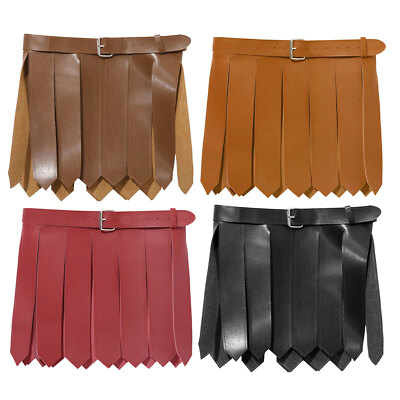 Men's Utility Kilt Roman PU Leather Gladiator Kilt Knight Battle Skirt ...