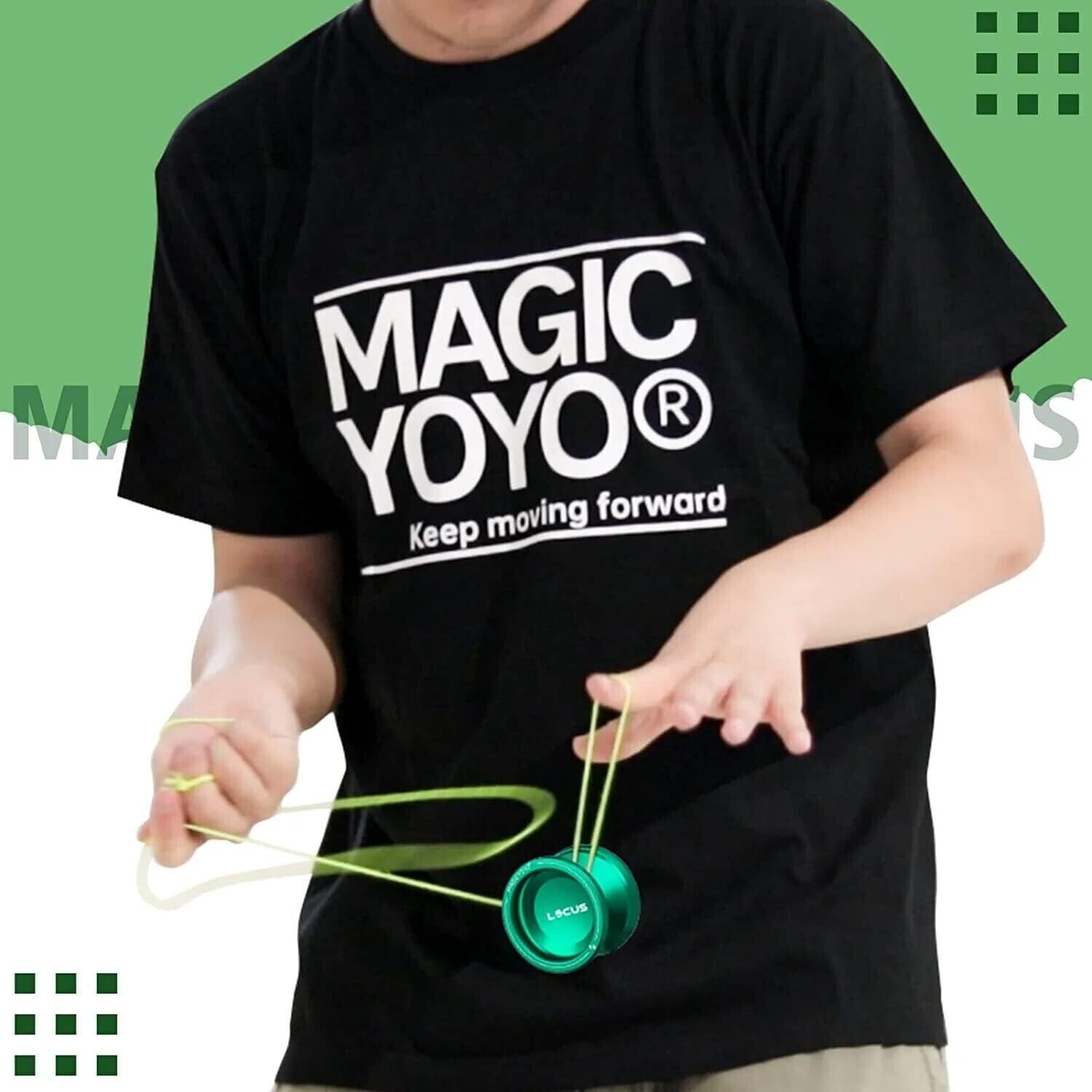MAGICYOYO Yoyo 2 Pack of Yoyo K2 Crystal Black + Yoyo V6 Locus Green ...