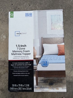 Mainstays 1.5" 7-Zone Memory Foam Mattress Topper, Queen - Pressure ...