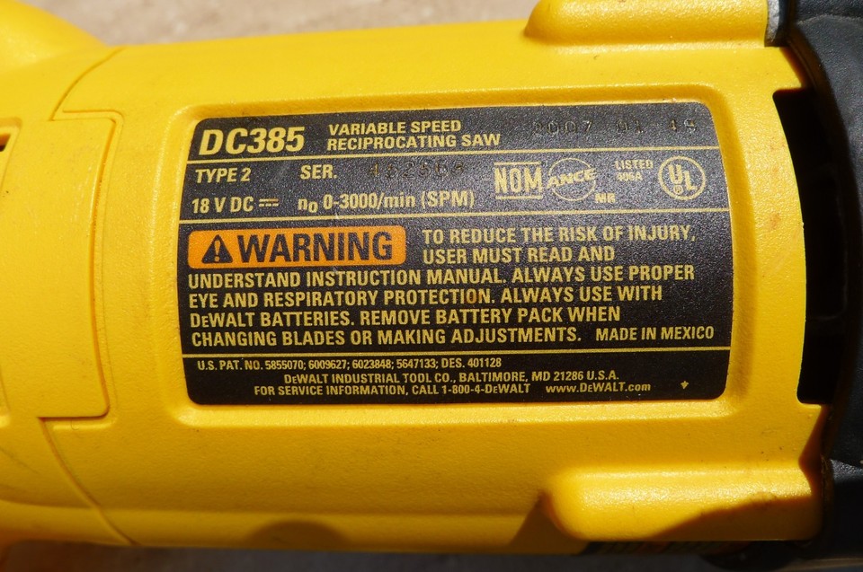 DEWALT DC385 XRP 18V, RECIPROCATING SAW, TOOL ONLY | eBay