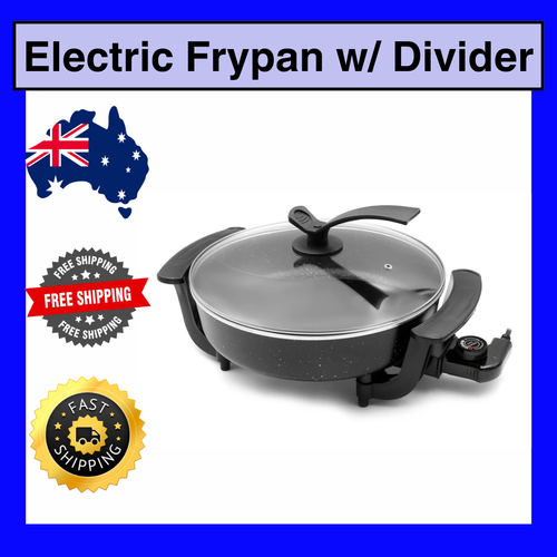Electric Frypan with Divider Non Stick Frying Pan 3.5L Skillet Cooker ...