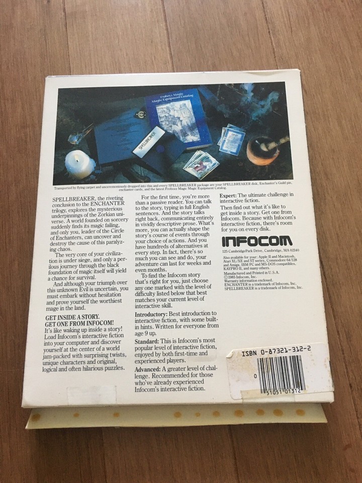 SPELLBREAKER by Infocom- ATARI 400 -XL/XE 810 1050 DISK - SEALED - Rare ...