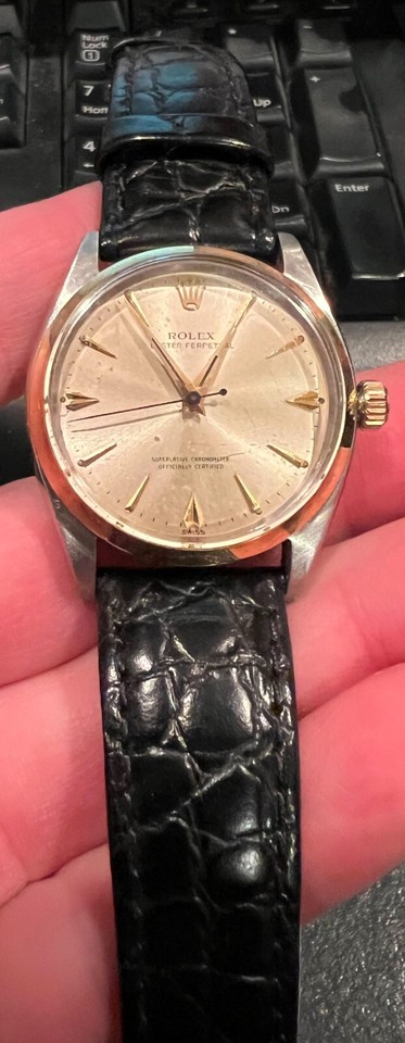 ROLEX Oyster Perpetual 6564 14K Gold/Stainless Steel Vintage 34MM ...