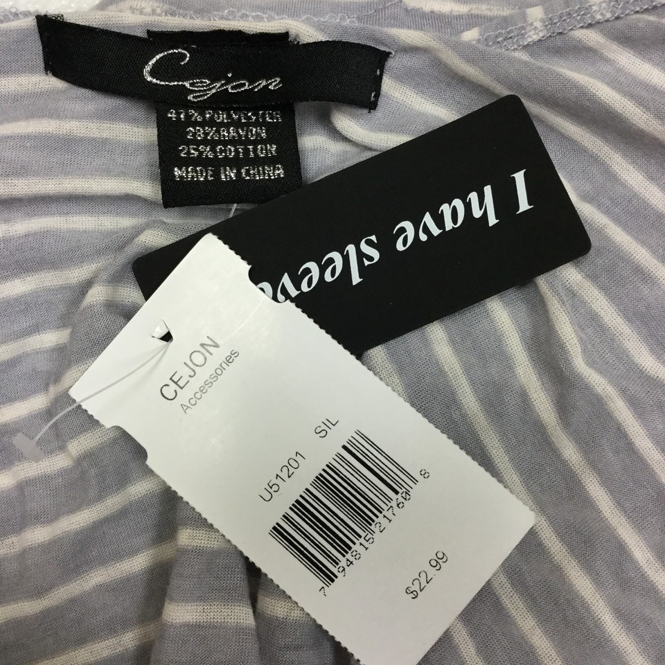 Cejon Women's Soft Knit Cocoon Drapey Open Cardigan Sweater Striped ...