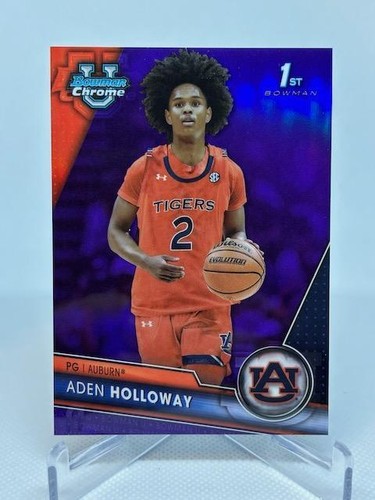 2023-24 Bowman University Chrome - Aden Holloway #10 Purple Refractor ...