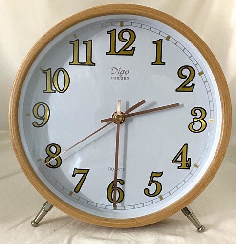 Digo Luxury 8" Quartz AA Battery Silent Round Wall Clock Wood Frame ...