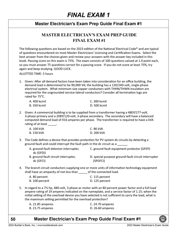 2023 Master Electrician's Exam Prep Guide By Ray Holder | eBay