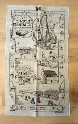 KAY DEE Linen Tea Towel by Warren Boucher Plimoth Plymouth Plantation ...