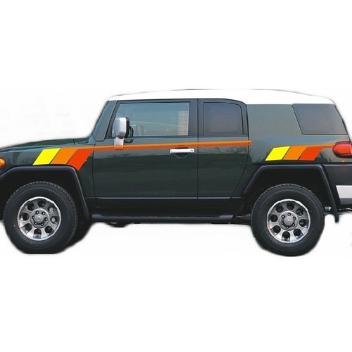 Graphic Tricolor Racing Stripe Decal Kit For Toyota FJ Cruiser Side ...