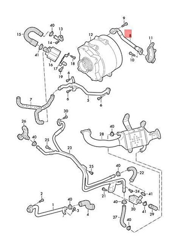 NEW AUDI VW AUDI Q8 COOLANT HOSE WITH QUICK RELEASE COUPLING ...