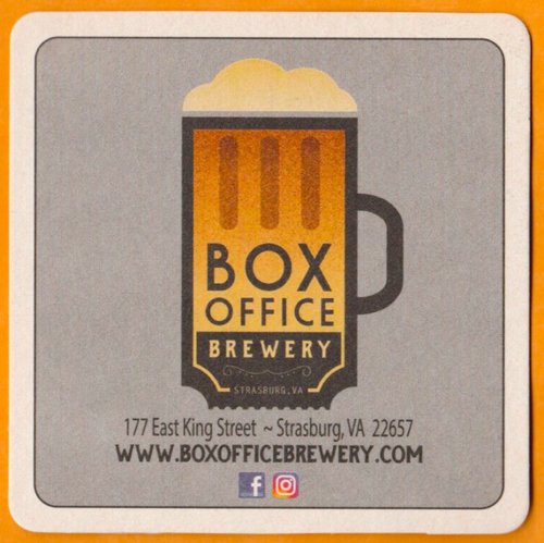 Box Office Brewery Beer Coaster Strasburg VA | eBay