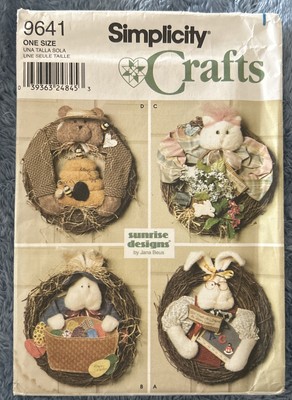 SIMPLICITY #9641 - SUPER CUTE EASTER BUNNY - KITTY & BEAR WREATH ...