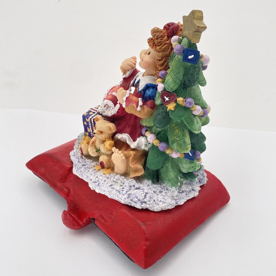 Christmas Stocking Holder Mantel Hook Resin Girl Tree Cat Present ...