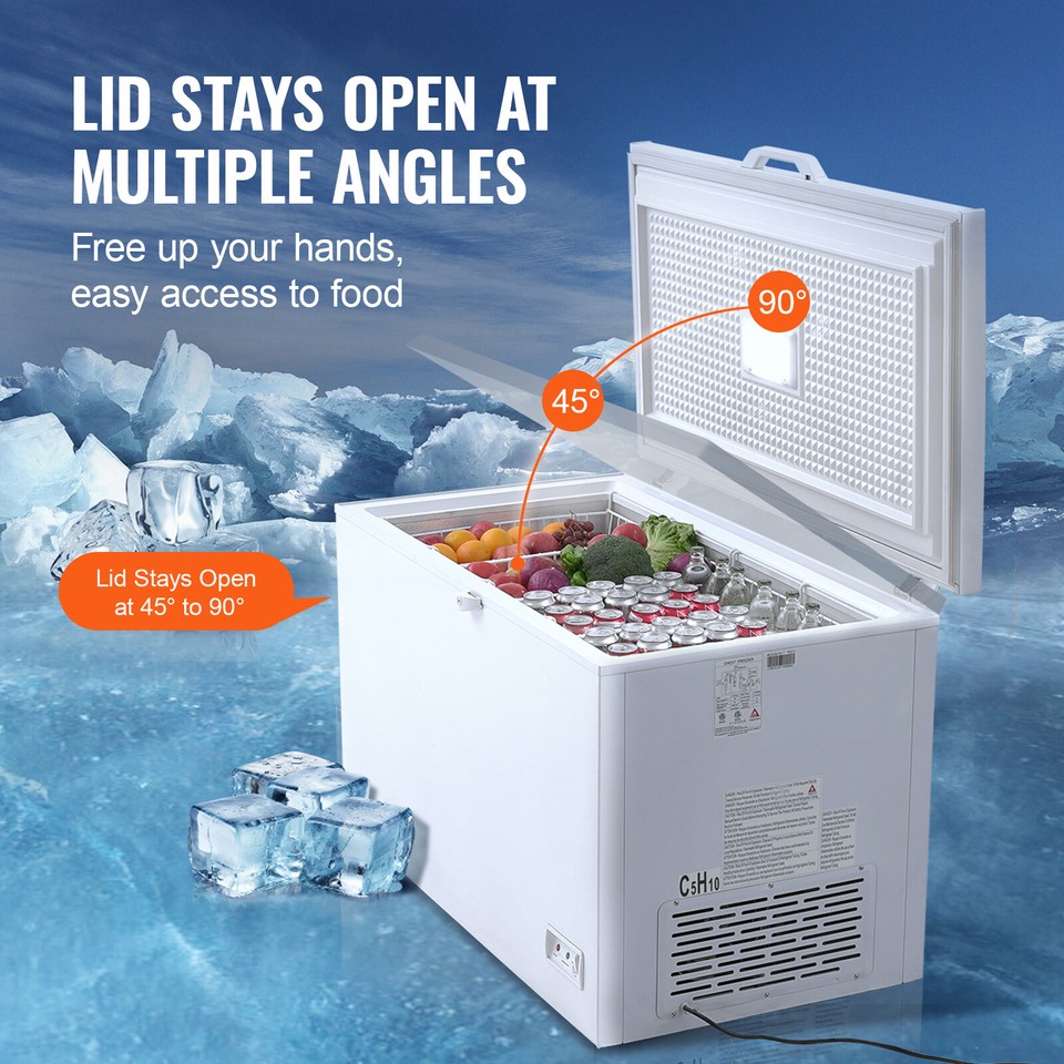 Chest Freezer 12.8 cu.ft / 345 L Large Deep Freezer & 4 Removable ...