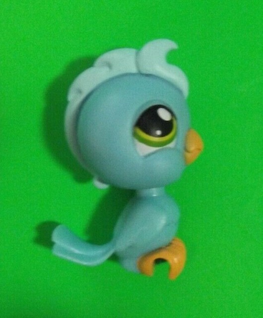 Littlest Pet Shop - LPS - Blue Parakeet Bird - Green/Yellow Eyes - VERY ...