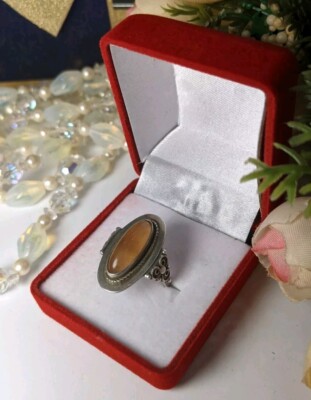Vintage Soviet Silver Ring, 875 Hallmark, Natural Carnelian Stone | eBay