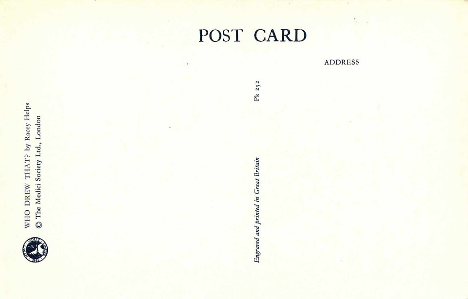 Postcard Medici Society Racey Helps Signed Who Drew Unposted ...