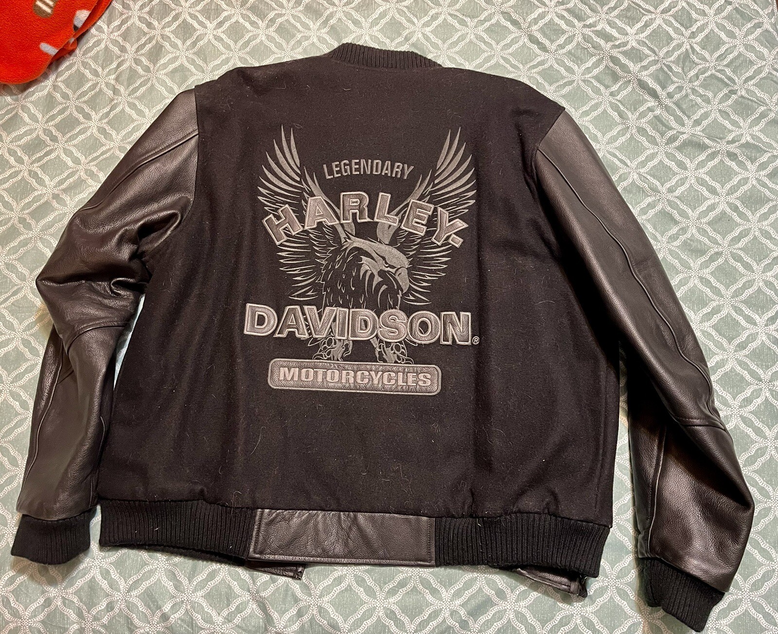 Harley Davidson Varsity Jacket Leather & Wool Size XL - Gem