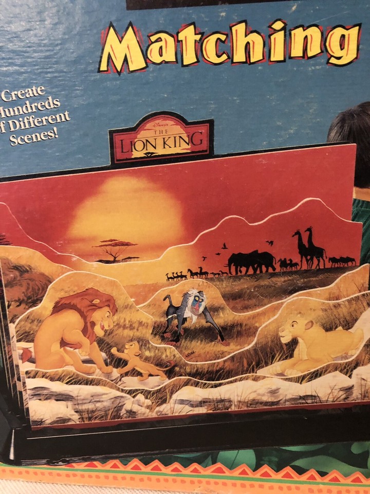 Vintage 1995 The Lion King Matching Game, Movie Scenes Memory Game for ...