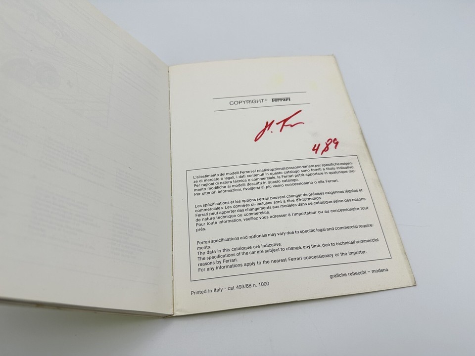 FERRARI 328 GTB/GTS INSTRUCTIONS MANUAL | OWNERS MANUAL | POUCH BOOK ...