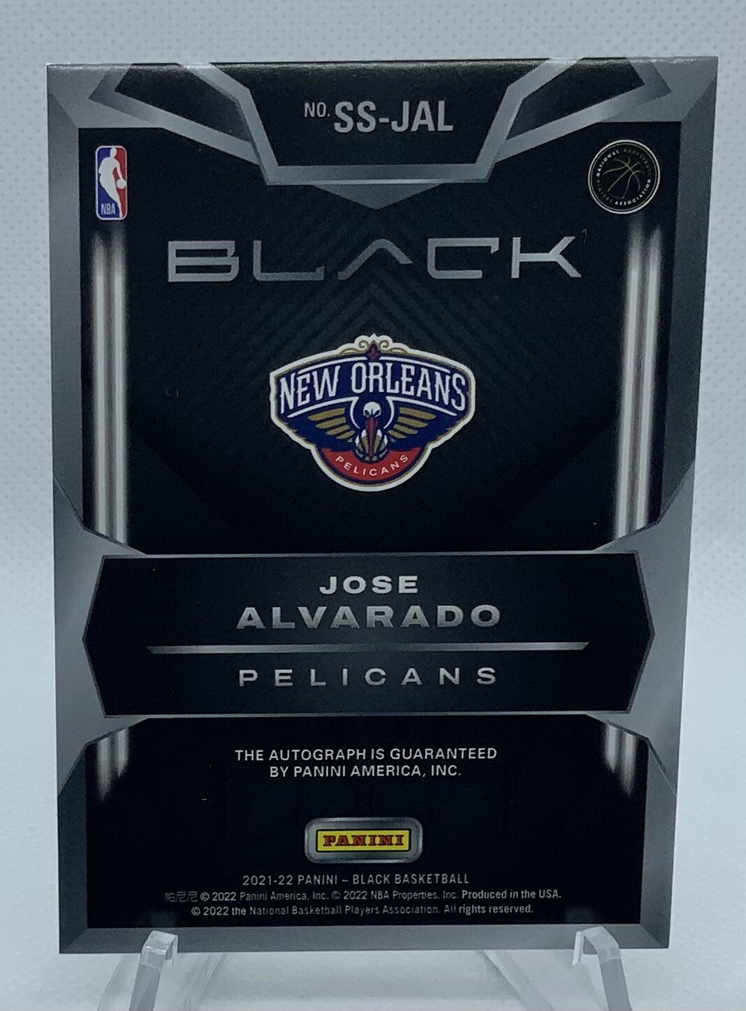 2021-22 Panini Black Jose Alvarado Smoke Show Signatures Holo GOLD SSP ...