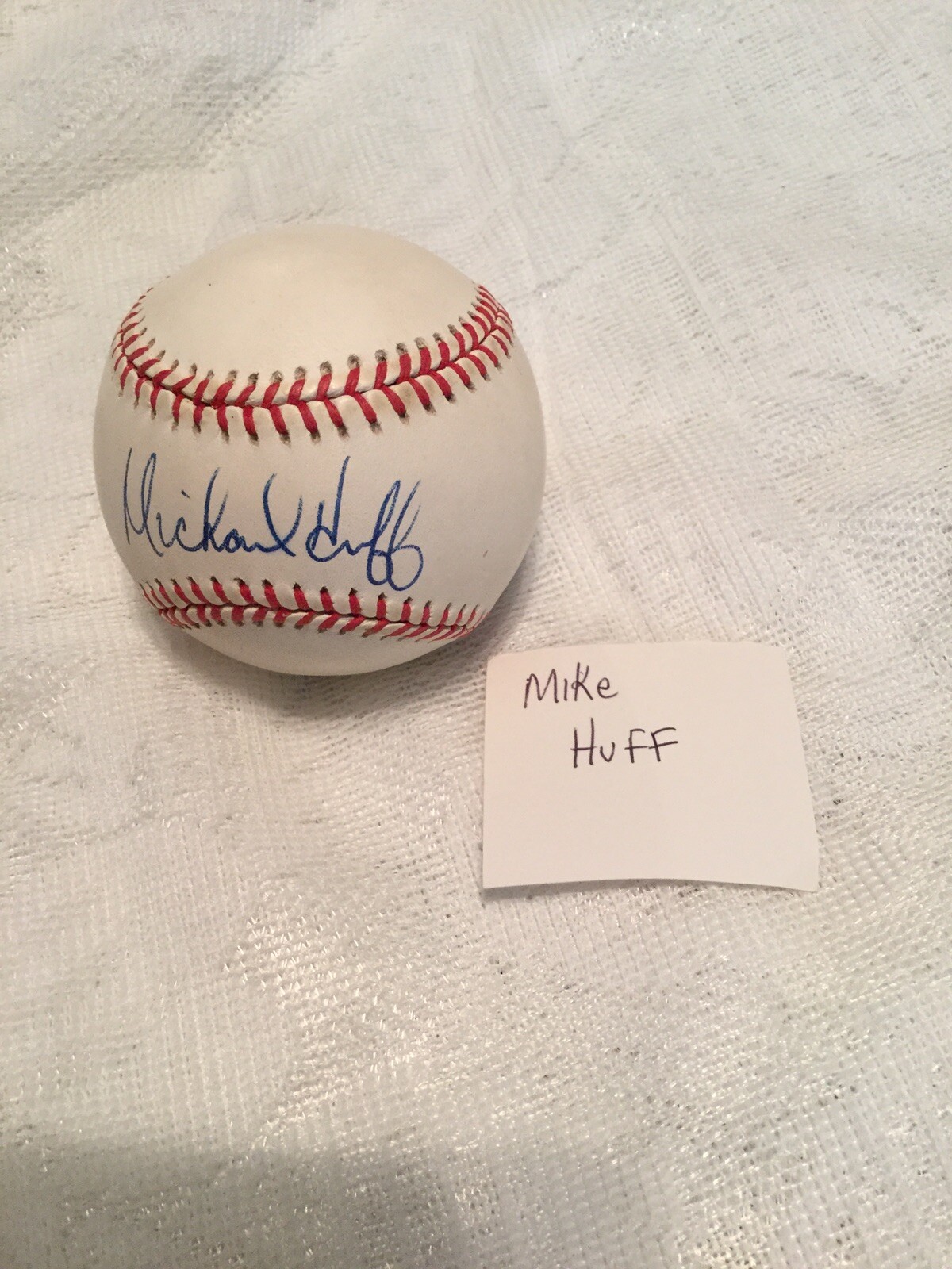 Mike Huff Autographed Baseball. Autographed In Person Spring Training ...