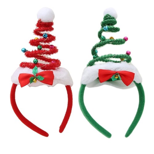 Red Christmas Tree Headwear Spring Headband Cartoon Party Costume Hair ...
