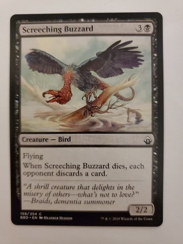 MTG Magic The Gathering Card Screeching Buzzard Creature Bird Black ...