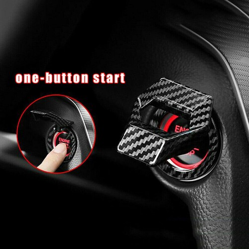 1PC Carbon Fiber Car Engine Start Stop Push Button Switch Cover ...