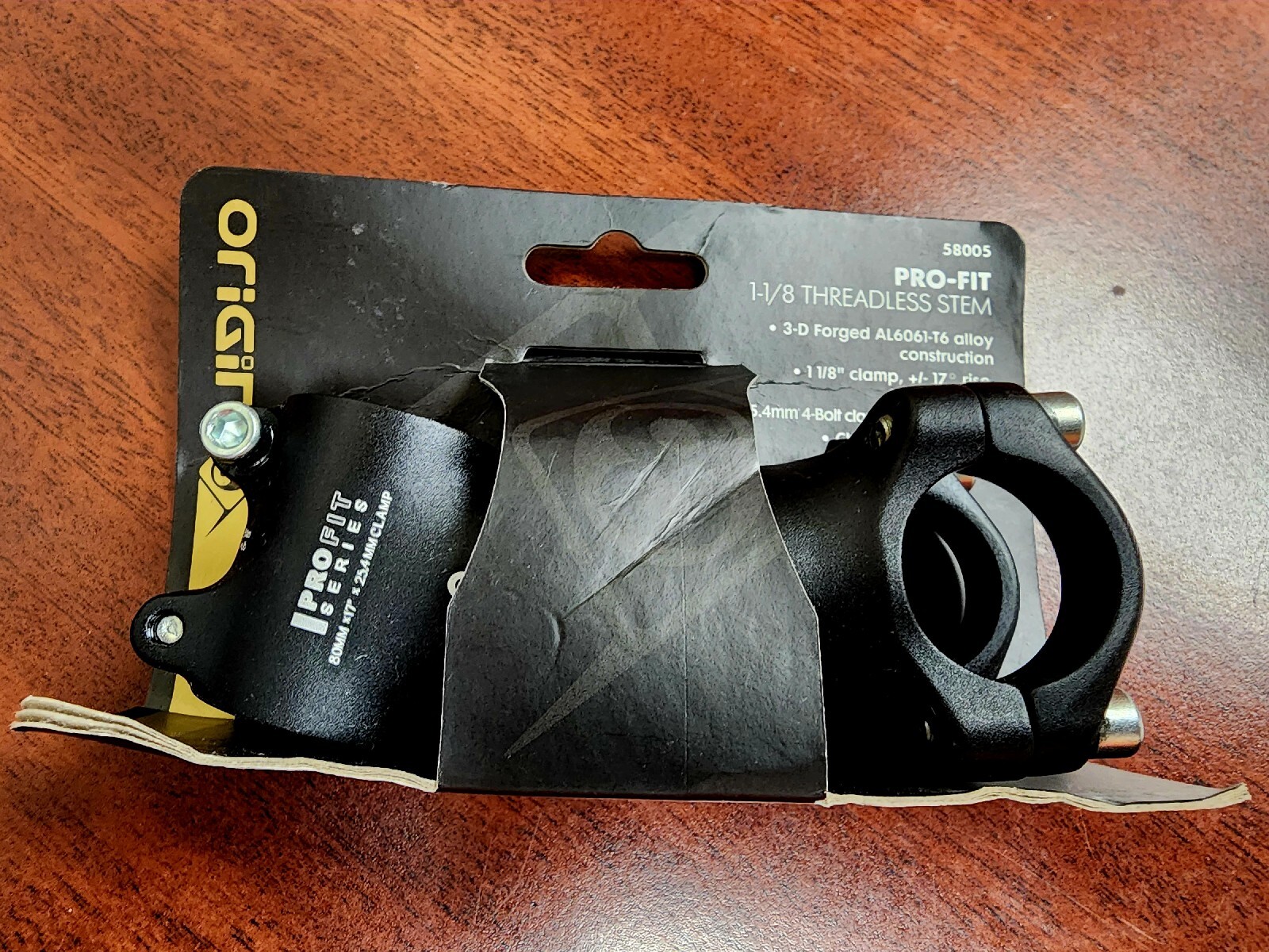 Origin8 Black 58005 Pro Fit Alloy Stem 80mm X 17" 25.4mm Clamp Road or ...