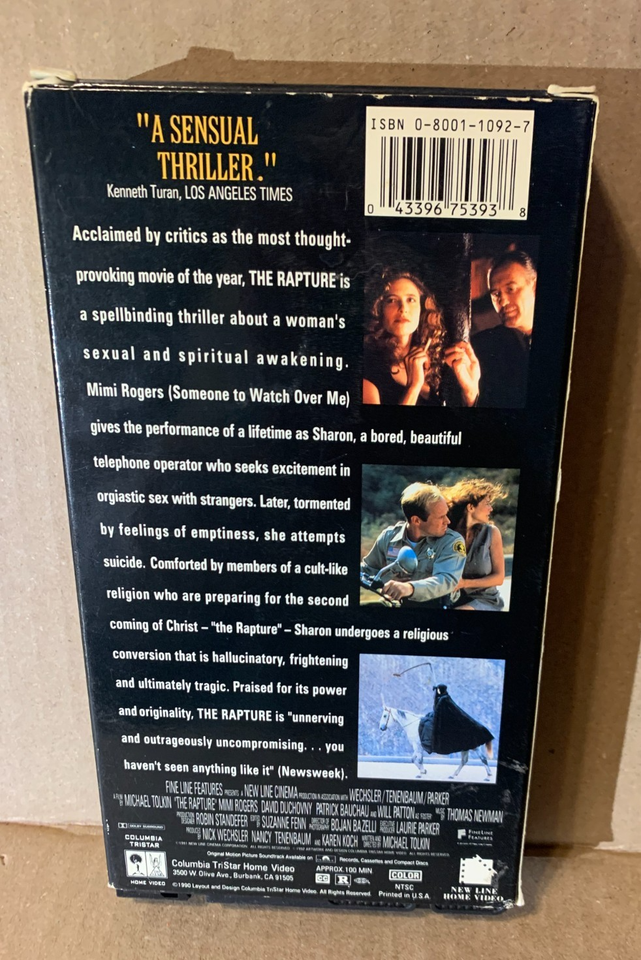 The Rapture (VHS, 1992) Mimi Rogers, New Line Cinema, Drama, Thriller ...
