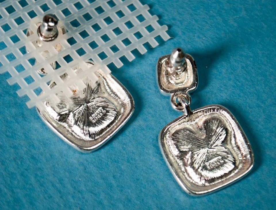 Vintage Napier Disney Mickey Mouse Dangle Pierced Earrings Stud Chrome ...