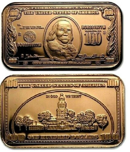 Set of Seven Banknote & Certificates 1oz. Pure Copper Bullion Bars!! | eBay