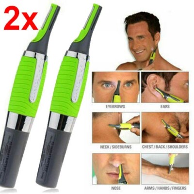 Hair Trimmer Groomer Nose Ear Eyebrows Neck hair Razor with light micro ...