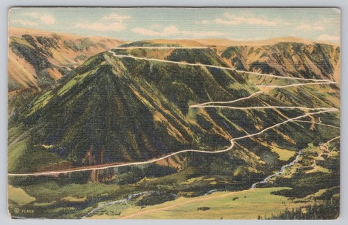 Postcard Beartooth Mountain Switchback Red Lodge Cooke City Road | eBay