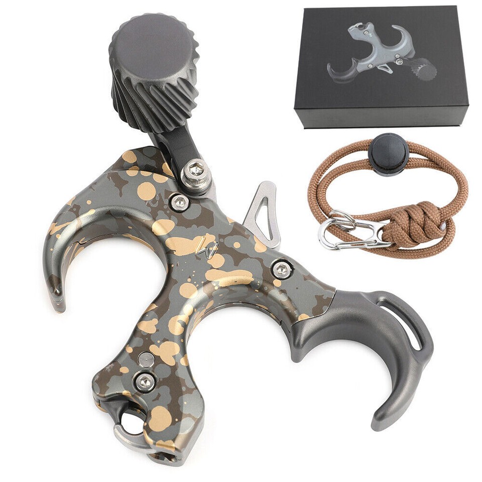 3 4 Finger Adjustable Archery Grip Compound Bow Release Aids Thumb ...