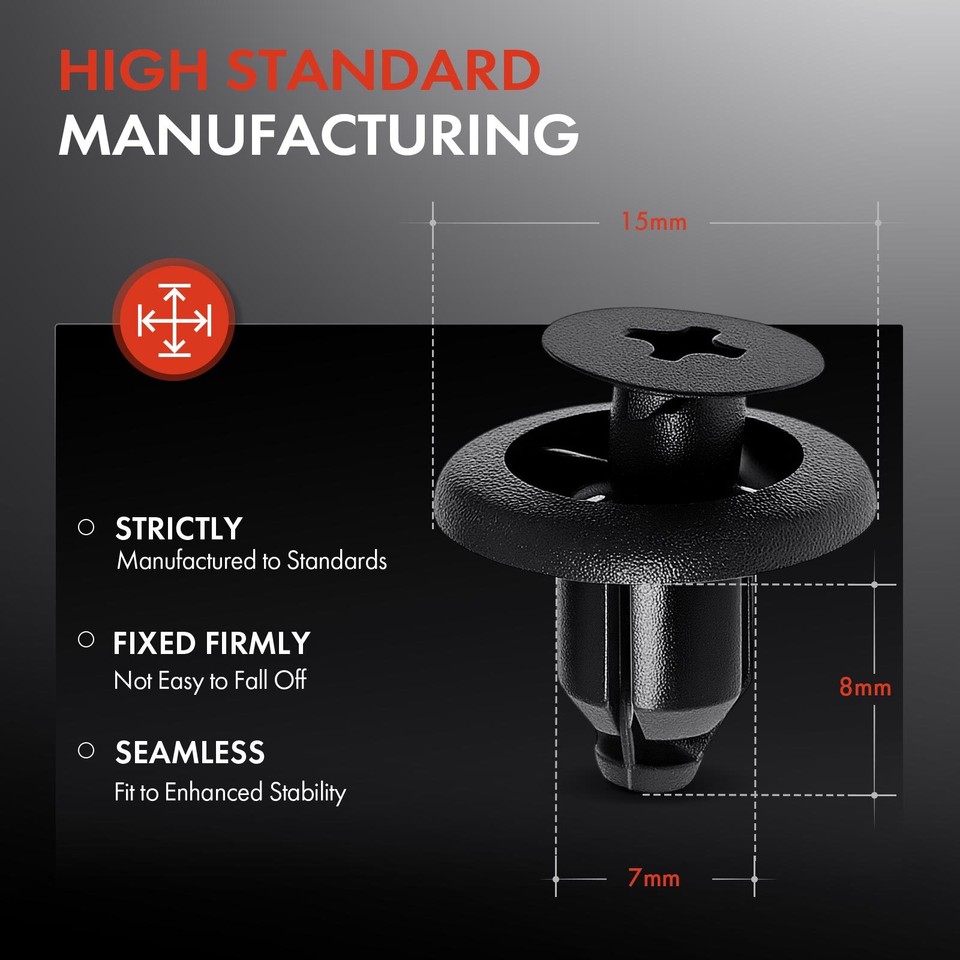 50x 7mm Black Nylon Fender Liner Clips Fasteners for Subaru Forester ...