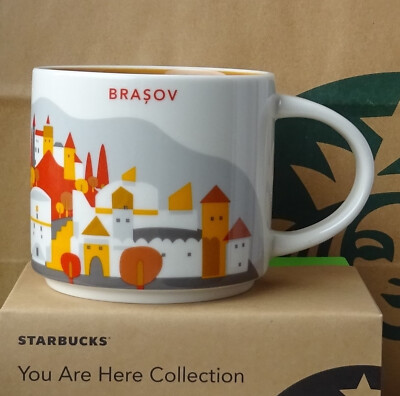 Starbucks City Mug Cup You are here Series YAH Brasov Romania 14oz NEW ...
