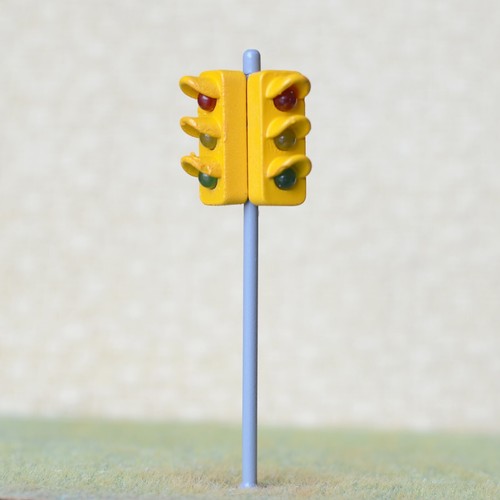 2 x traffic signal light O scale model railroad crossing walk led lamp ...