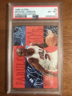1995 1996 Fleer Ultra Michael Jordan 5 PSA 6 Insert Fabulous Fifties ...