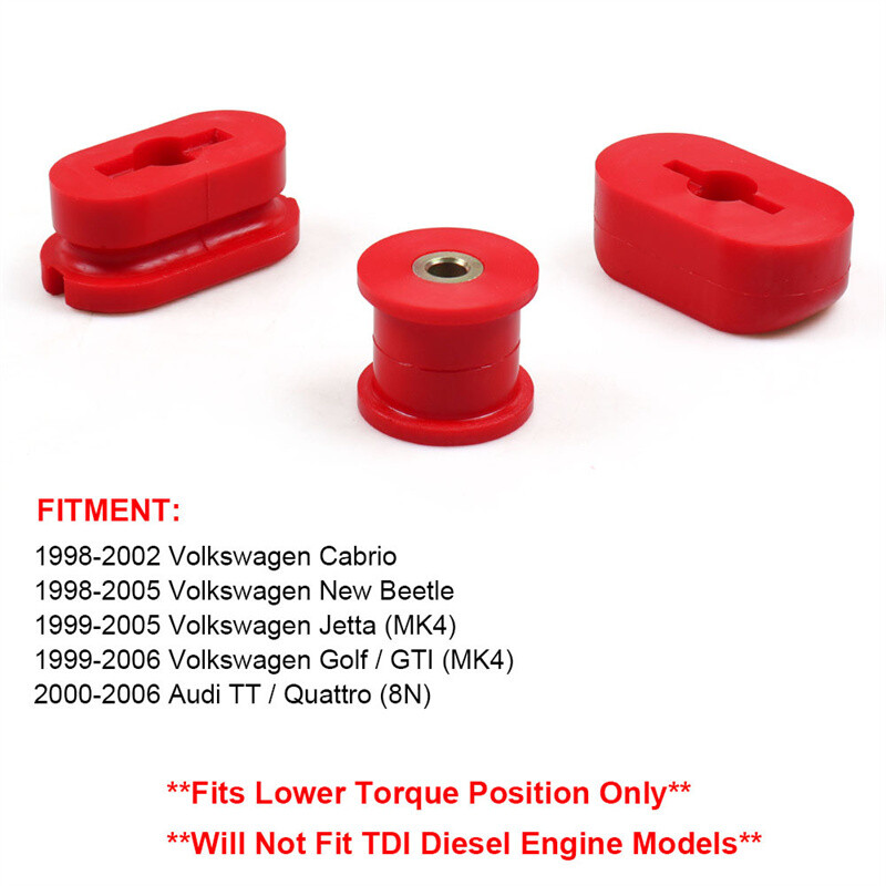 Lower Dogbone Engine Mount Polyurethane Bushings For 99-06 VW Jetta ...