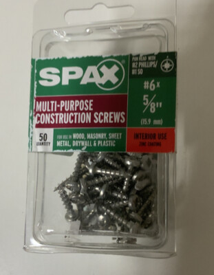 🔨 SPAX MULTI-PURPOSE CONSTRUCTION SCREWS #6x 5/8” 50pcs 🆕 | eBay